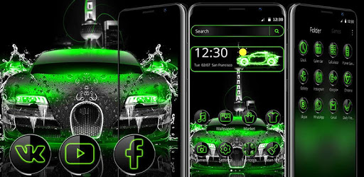 Green Neon Luxury Car Theme APK Download For Free