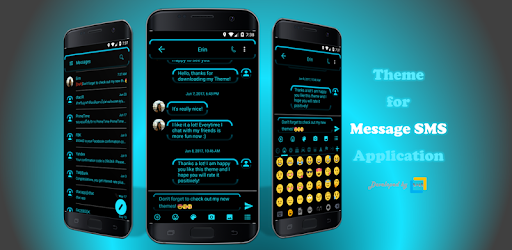SMS Messages Neon Led Blue Theme for PC - How to Install on Windows PC, Mac