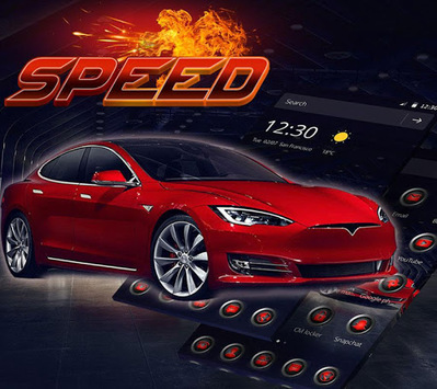 Red Luxury Electric Car Theme APK Download For Free