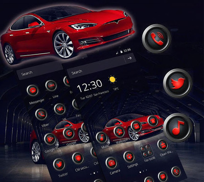 Red Luxury Electric Car Theme APK Download For Free