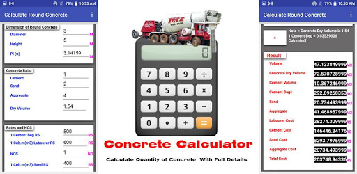 Concrete Calculator (Cement,Sand,Aggregate,Cost) APK Download For Free