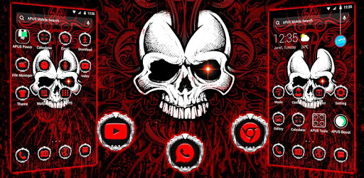 Red Evil Skull APUS Launcher Theme for PC - How to Install on Windows ...