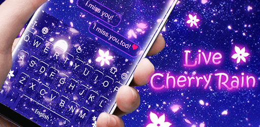Romantic Moonlight Cherry Rain Keyboard Theme APK Download For Free