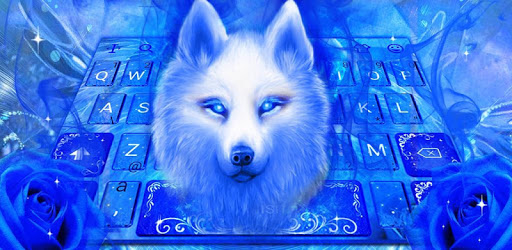 Blue Fire Flaming Ice Wolf Keyboard Theme APK Download For Free