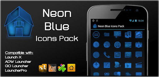 Neon Blue Icons Pack - ADW GO for PC - How to Install on Windows PC, Mac