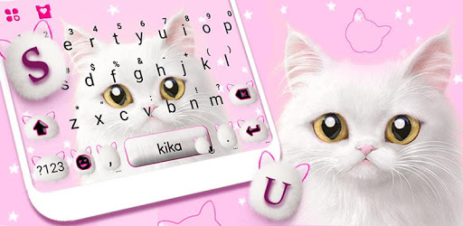 Cute White Cat Keyboard Theme APK Download For Free