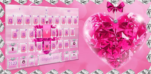 Diamond Pink Love Keyboard Theme APK Download For Free