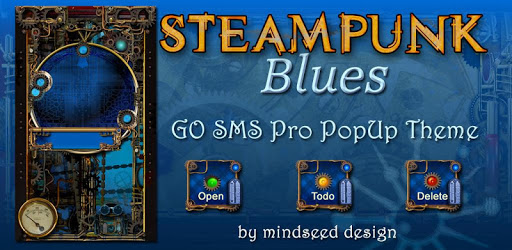 Steampunk GOSMS Pro PopUp Blue for PC - How to Install on Windows PC, Mac