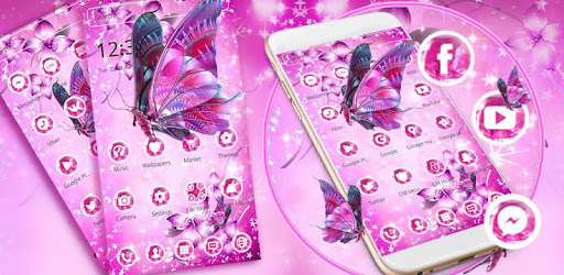 Pink Neon Butterfly Theme Wallpaper & Lock Screen for PC - How to ...