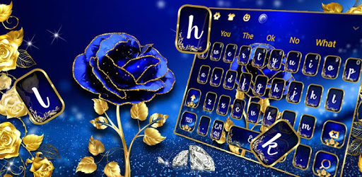 Gold and Blue Glitter Rose Keyboard Theme for PC - How to Install on Windows PC, Mac
