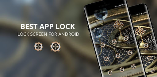 Lock theme for technology design golden wallpaper for PC - How to ...