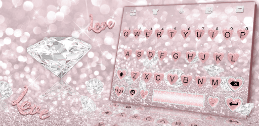 Pink Glitter Diamond Heart Keyboard Theme for PC - How to Install on ...