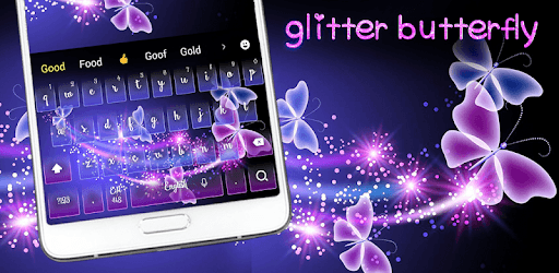 Dream Blue Purple glitter Butterfly Keyboard Theme for PC - How to ...