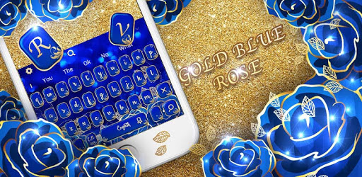 Gold Blue Rose Keyboard APK Download For Free