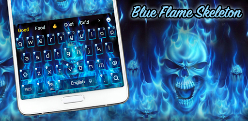 Blue Hell Flame Skull Keyboard Theme APK Download For Free