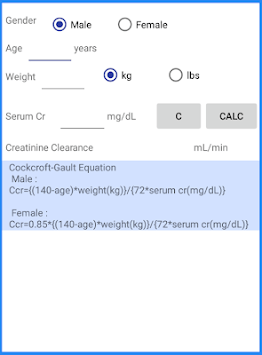 CCr calculator(Cockcroft-Gault Equation) APK Download For Free