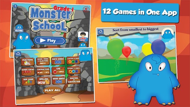 Monster Grade 1 Fun Games APK Download For Free