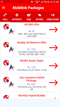 All Mobilink Packages : Jazz + Warid APK Download For Free