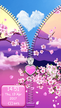 Sakura Lock Screen Zipper APK Download For Free